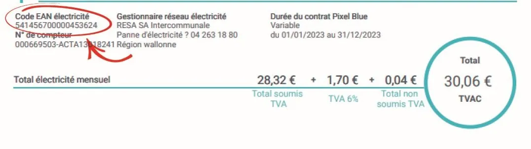 Le code EAN | TotalEnergies Belgique